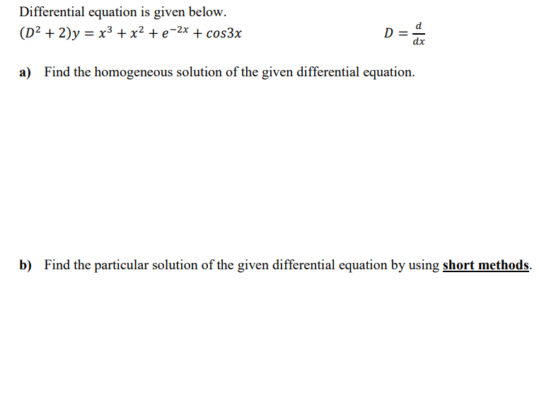 Solved Differential equation is given below. | Chegg.com