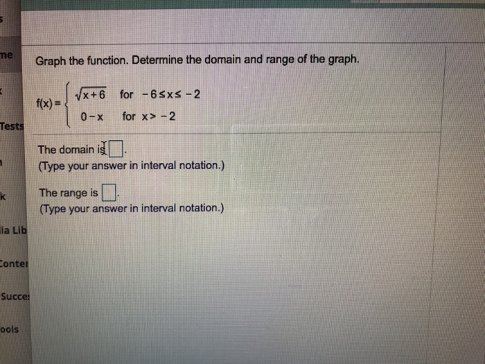 Solved neGraph the function. Determine the domain and range | Chegg.com