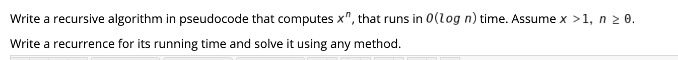 Solved Write a recursive algorithm in pseudocode that | Chegg.com