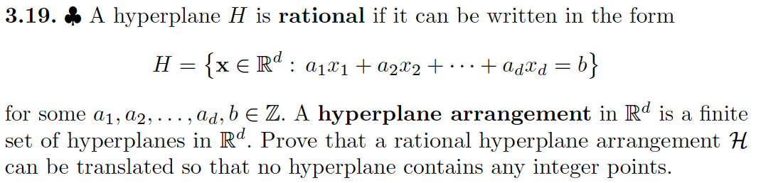 3.19. of A hyperplane H is rational if it can be | Chegg.com