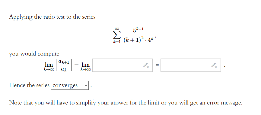 Solved Applying the ratio test to the series | Chegg.com