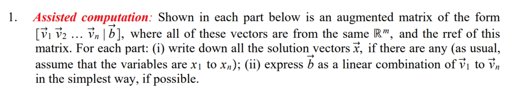 Solved 1. Assisted computation: Shown in each part below is | Chegg.com