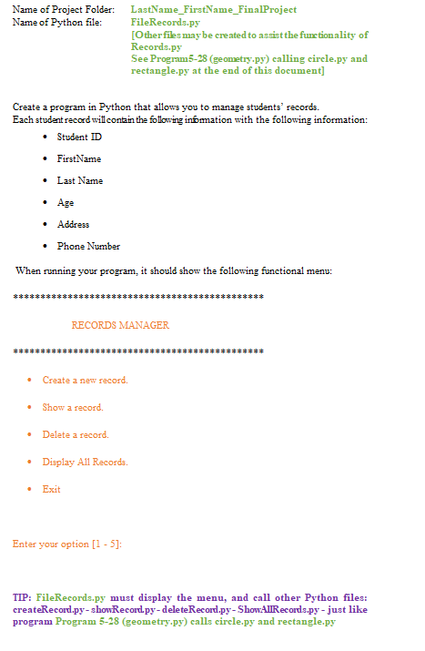 Solved Name of Project Folder: | Chegg.com