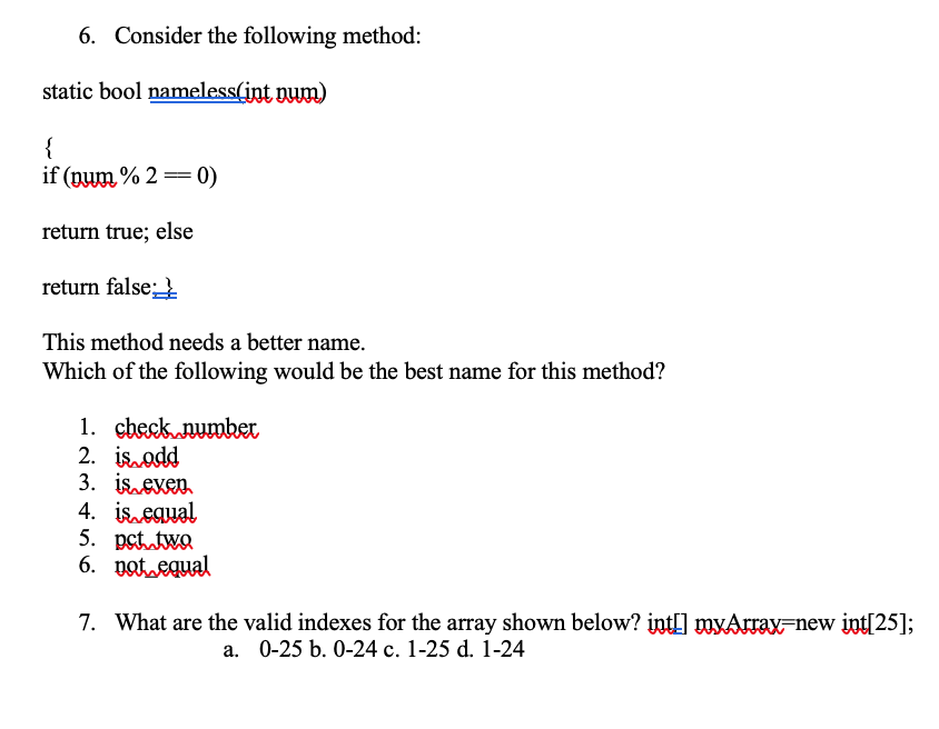 Solved 6. Consider the following method: static bool | Chegg.com