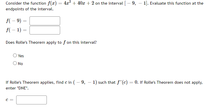 Solved Consider the function f(x) = 4x2 + 40x + 2 on the | Chegg.com