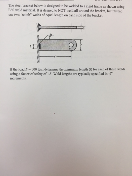 Solved The steel bracket below is designed to be welded to a | Chegg.com