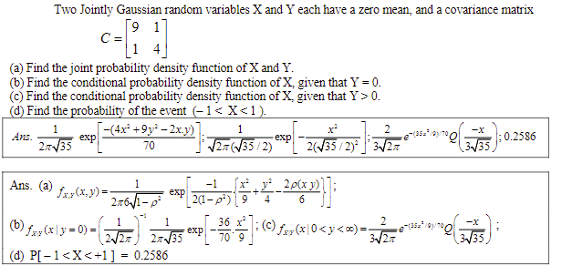 Solved c-Lia Two Jointly Gaussian random variables X and Y | Chegg.com