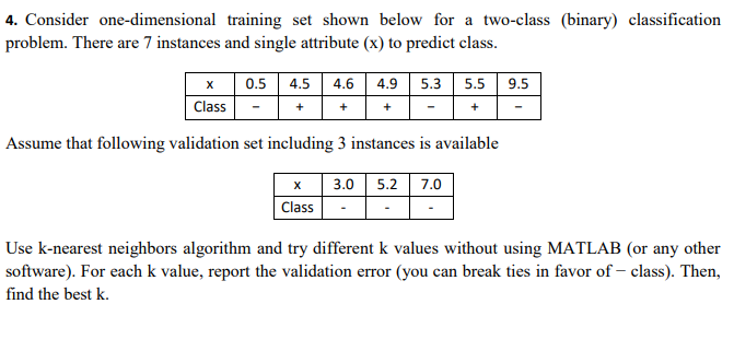 Solved 4. Consider one-dimensional training set shown below | Chegg.com