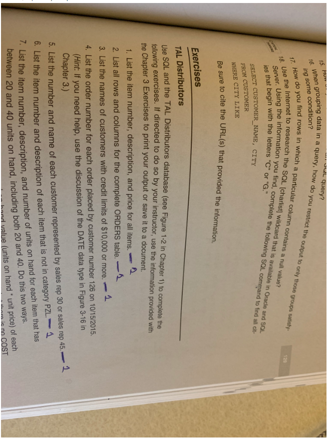 Solved Using Tal Distributors, write queries for questions | Chegg.com