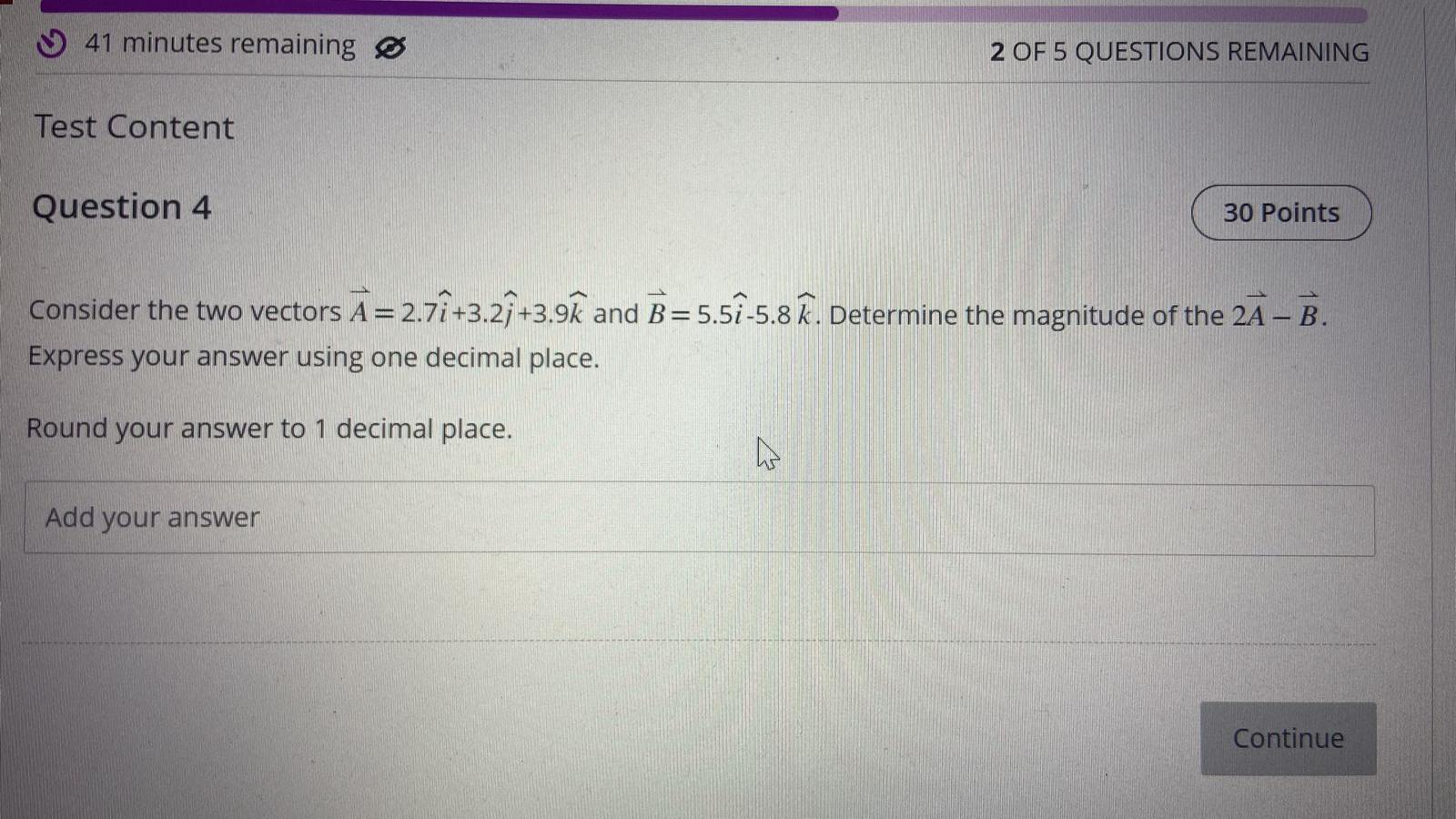 Solved Consider the two vectors A=2.7i^+3.2j^+3.9k^ and | Chegg.com