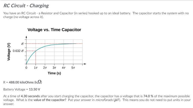 Solved RC Circuit - Charging You have an RC Circuit - a | Chegg.com