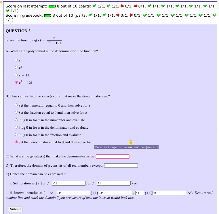 Solved Score on last attempt: 8 o 1/1) Score in gradebook: | Chegg.com