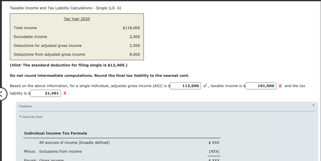 Solved Taxable income and Tax Liability Calculations - | Chegg.com