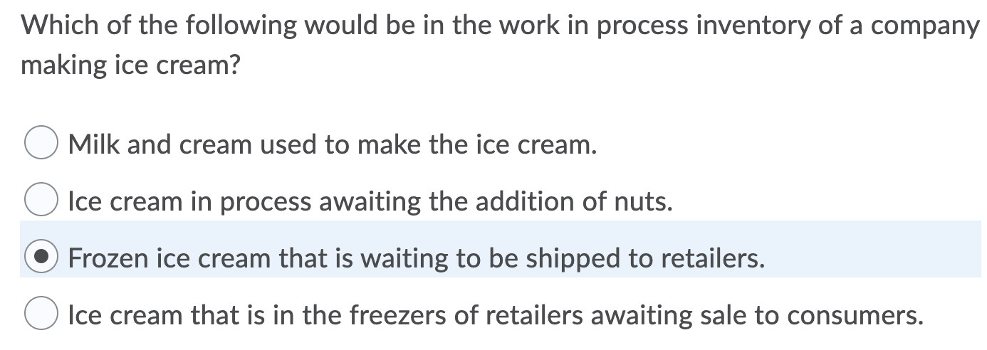 Solved Which of the following would be in the work in | Chegg.com