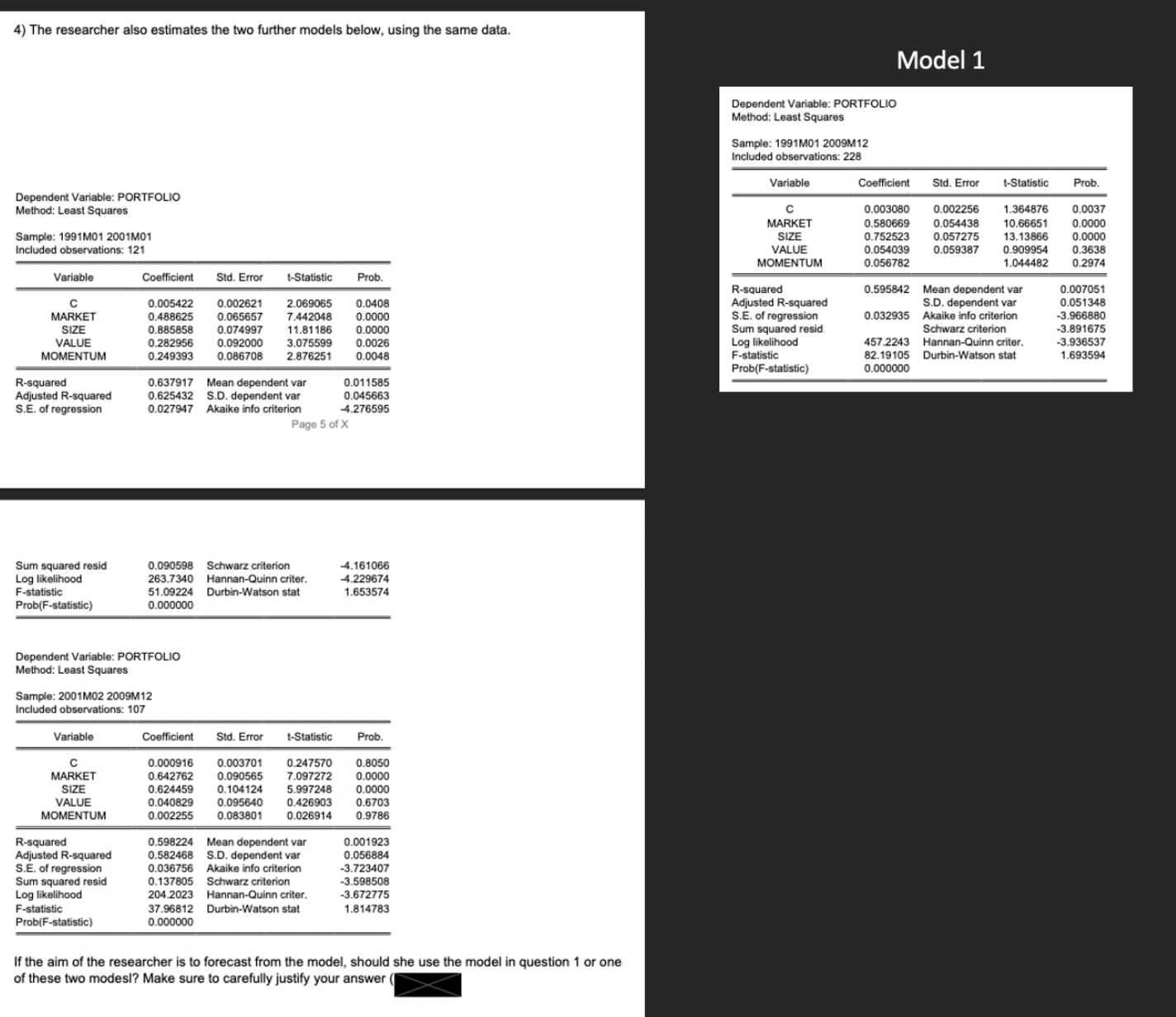 Solved Show acceptance of whatever model using chow test. | Chegg.com