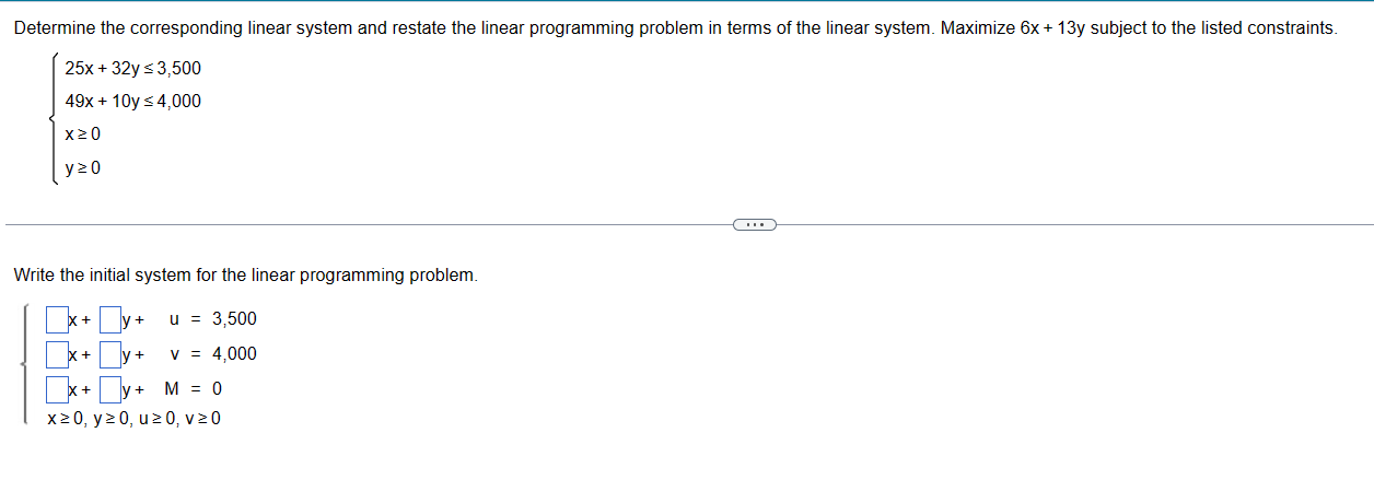 Solved Determine the corresponding linear system and restate | Chegg.com