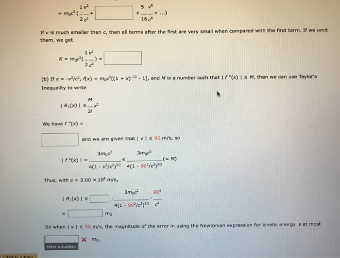 Solved EXAMPLE 3 In Einstein's theory of special relativity | Chegg.com