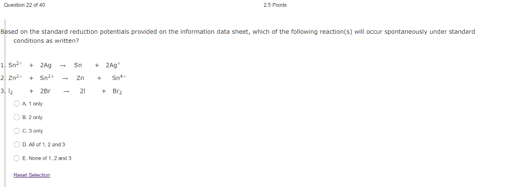 Solved Question 22 of 40 2.5 Points 2.5 Points Based on the | Chegg.com