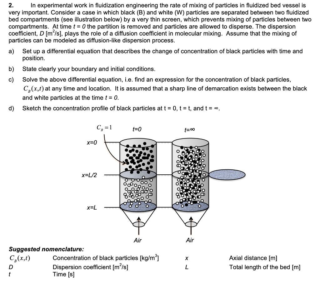 Solved 2. In experimental work in fluidization engineering | Chegg.com