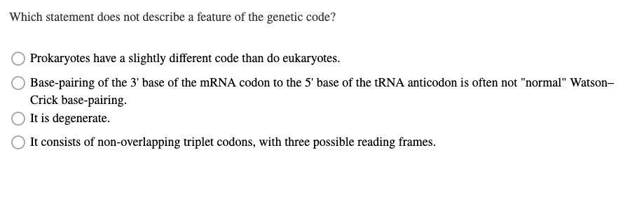 Solved Which statement does not describe a feature of the | Chegg.com