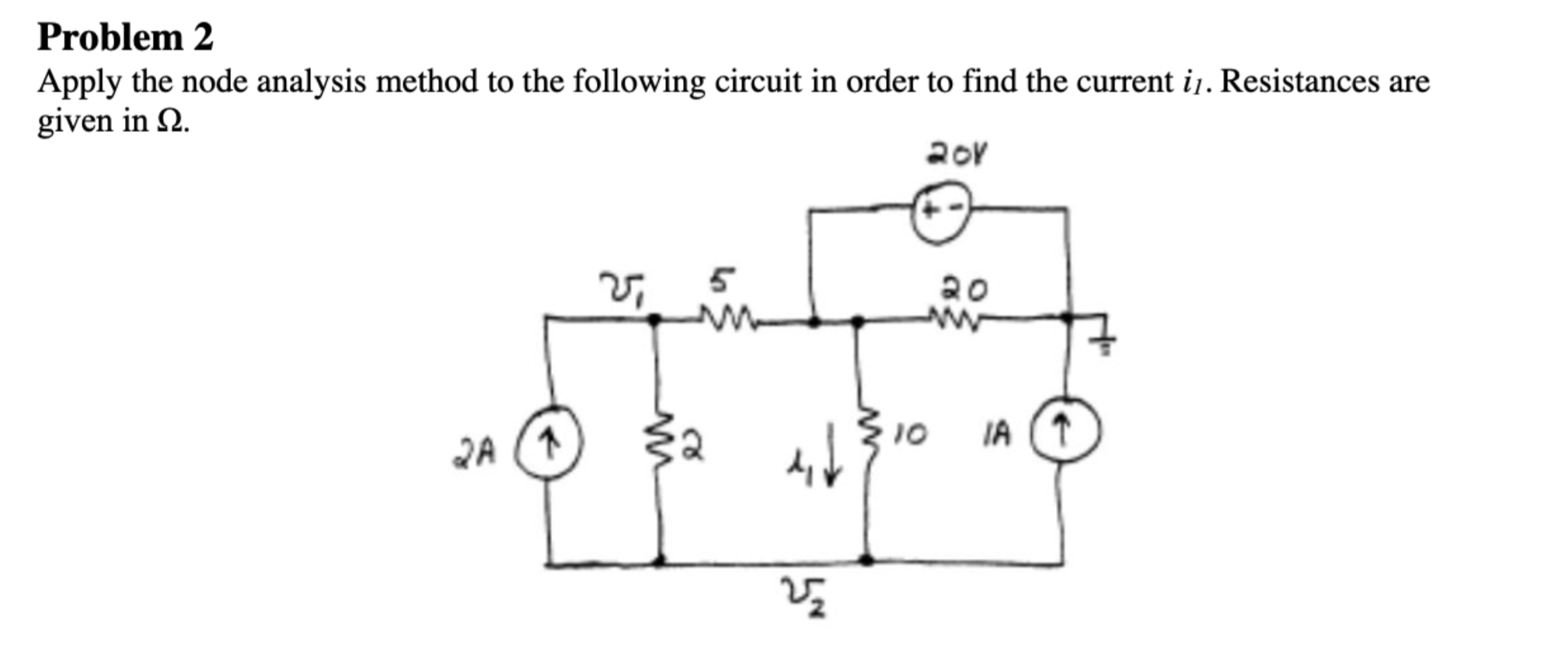 Solved Problem 2 Apply The Node Analysis Method To The 7304