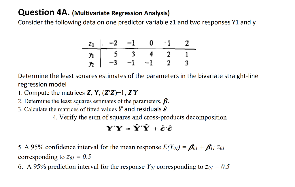 Question 4A. (Multivariate Regression Analysis) | Chegg.com