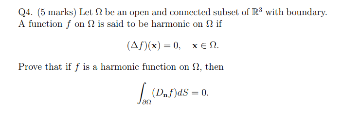 Solved Q4. (5 marks) Let Ω be an open and connected subset | Chegg.com
