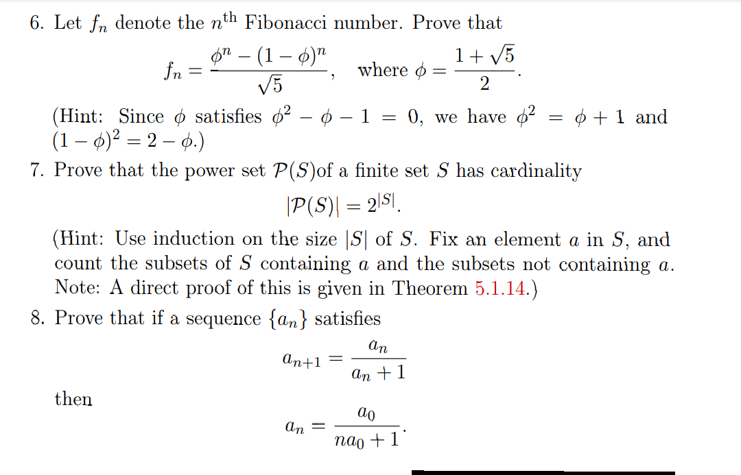 Solved Tea, where o = +7V9 6. Let fn denote the nth | Chegg.com