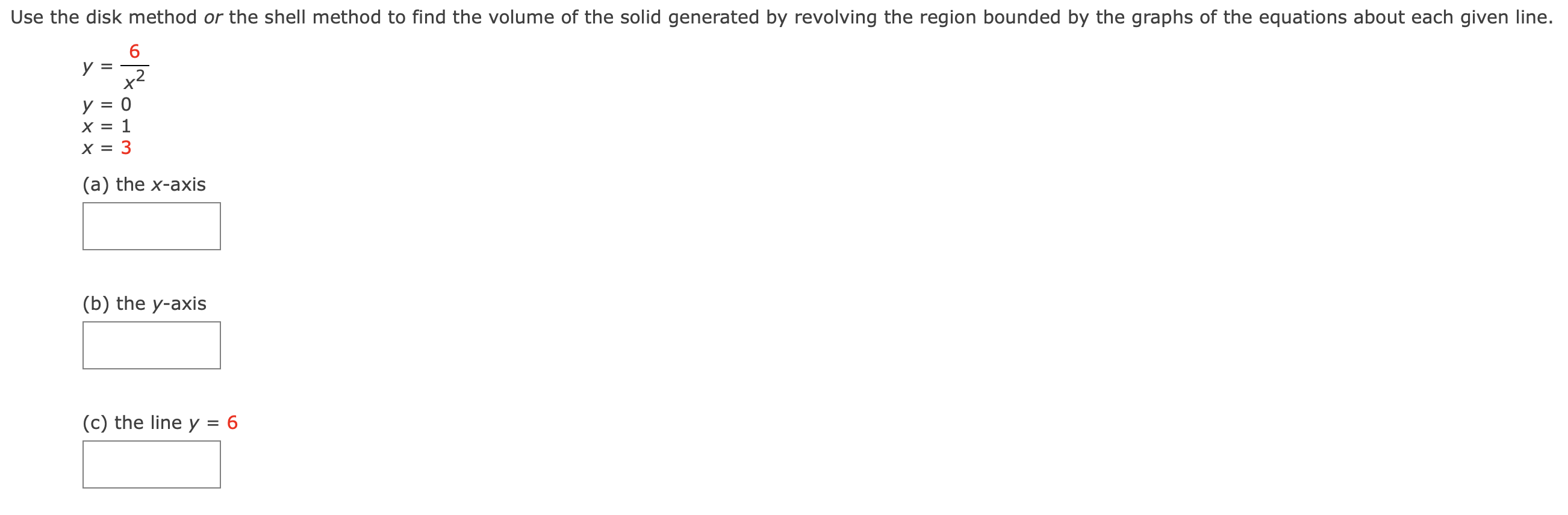 Solved Use the disk method or the shell method to find the | Chegg.com