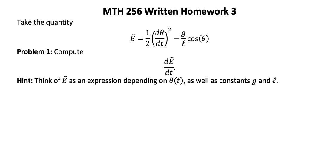 Solved MTH 256 ﻿Written Homework 3Take the | Chegg.com