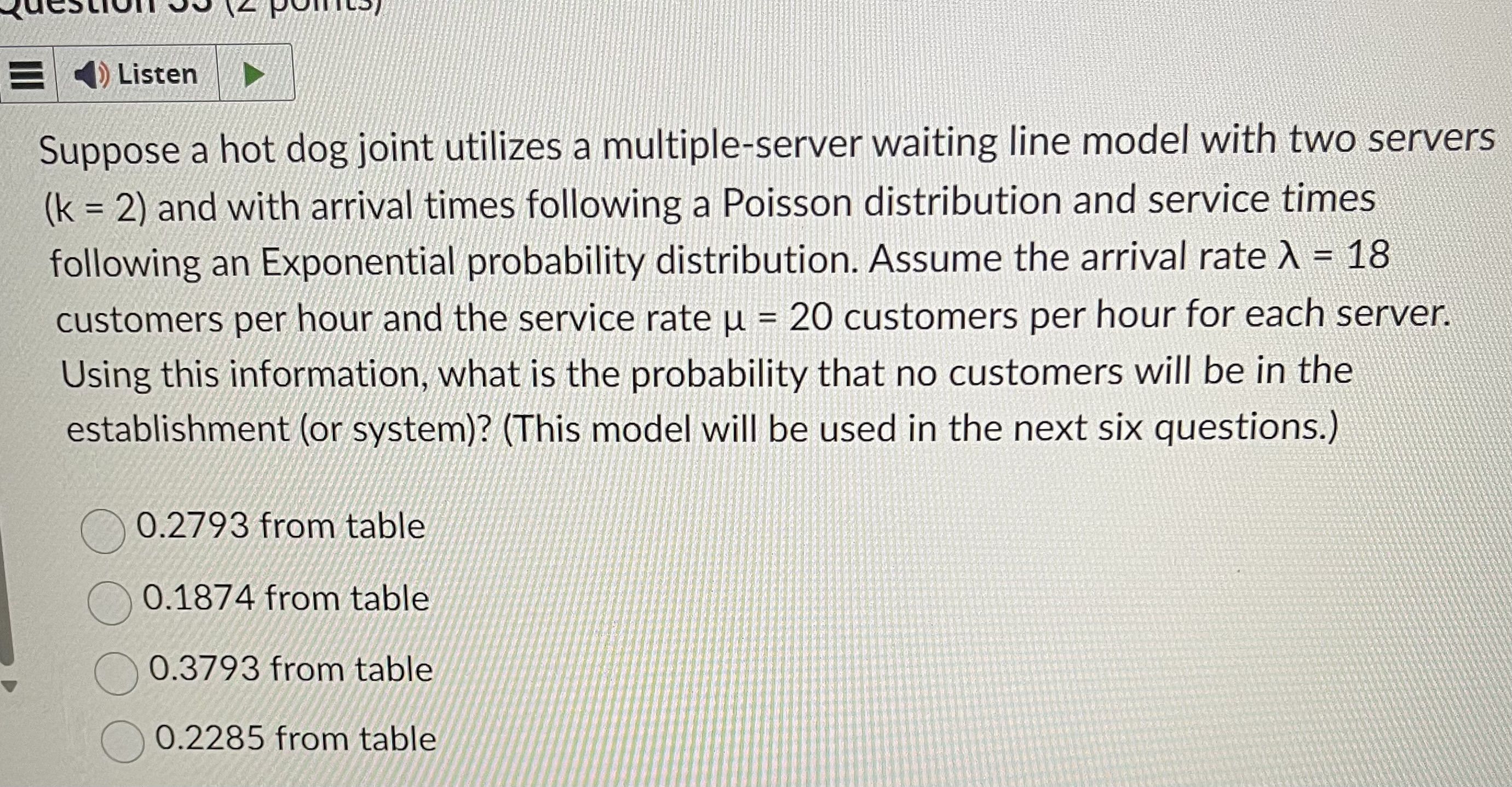Solved Suppose a hot dog joint utilizes a multiple-server | Chegg.com