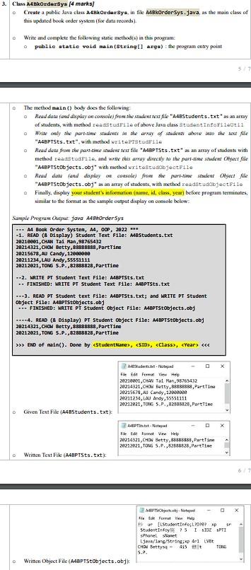 Solved Create a public Java class StudentInfoFileUtil, in | Chegg.com