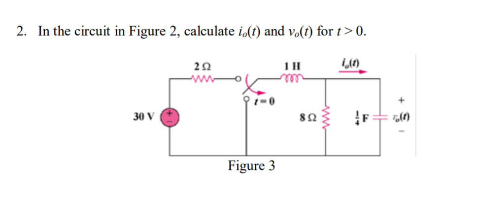 Solved 2. In the circuit in Figure 2, calculate io(t) and | Chegg.com