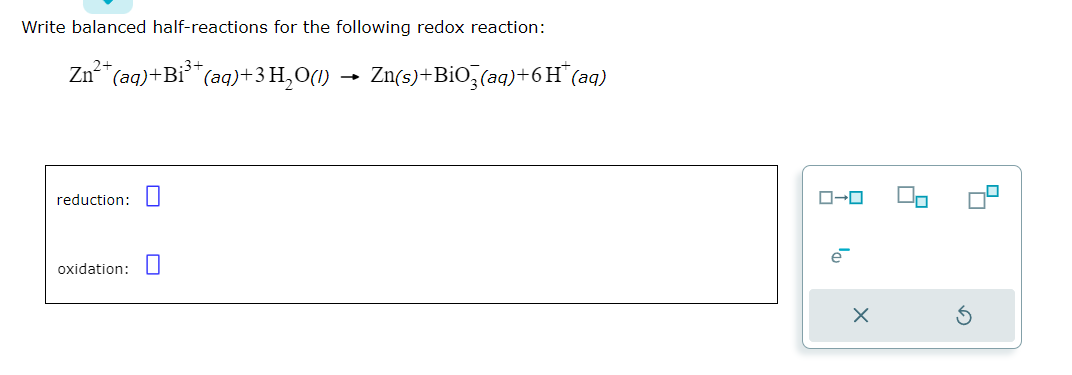 Solved Write balanced half-reactions for the following redox | Chegg.com