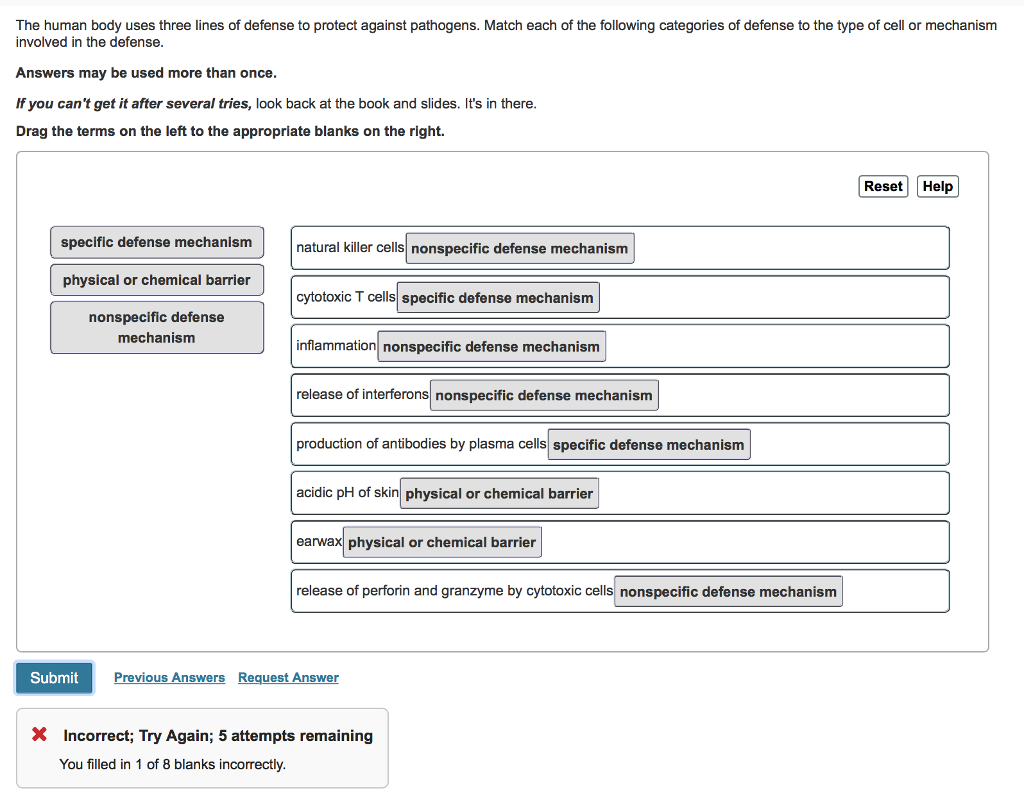 Solved The human body uses three lines of defense to protect | Chegg.com