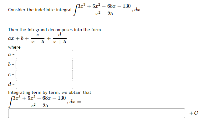 Solved Consider the indefinite integral | Chegg.com