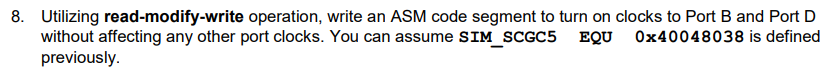Solved 8. Utilizing read-modify-write operation, write an | Chegg.com