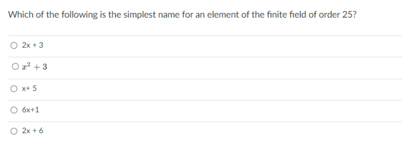 Solved Which of the following is the simplest name for an | Chegg.com