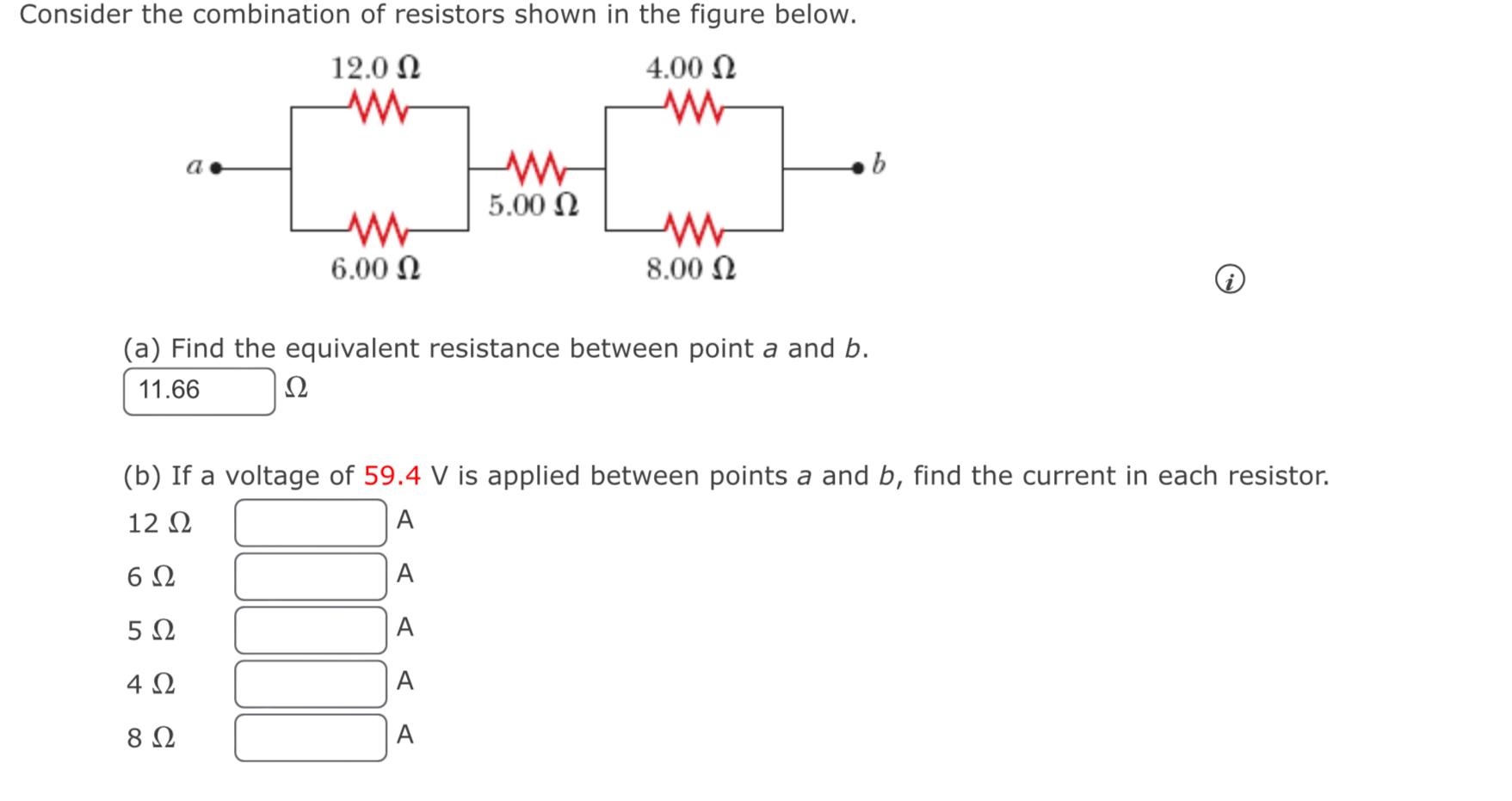 Solved (a) Find the equivalent resistance between point a | Chegg.com
