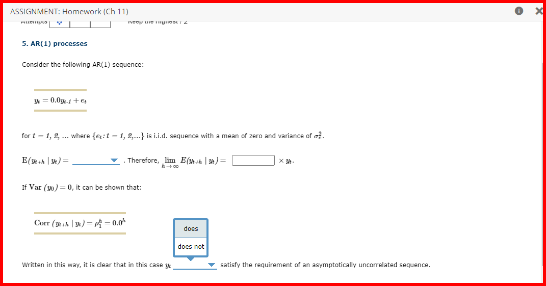 Solved 5. AR(1) processes Consider the following AR(1) | Chegg.com