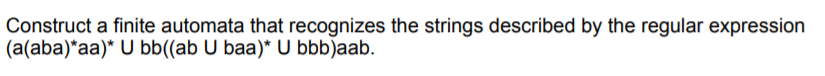 Solved Construct a finite automata that recognizes the | Chegg.com