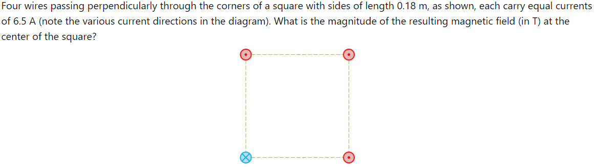 Solved Four wires passing perpendicularly through the | Chegg.com