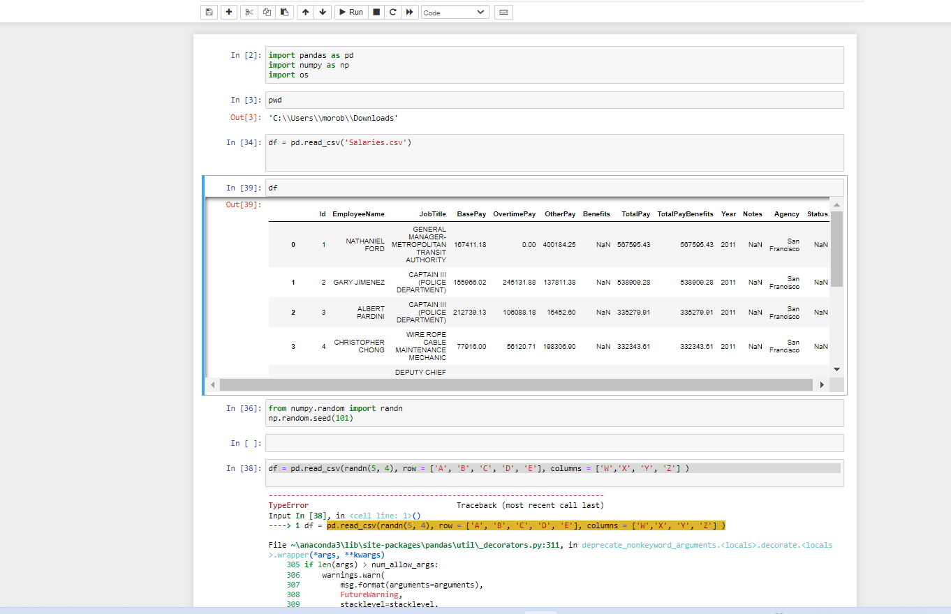 Solved Import Pandas, import data, and Check the head of 10 | Chegg.com