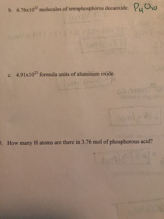 Solved 6.76x 1022 molecules of tetraphosphorus decaoxide· | Chegg.com