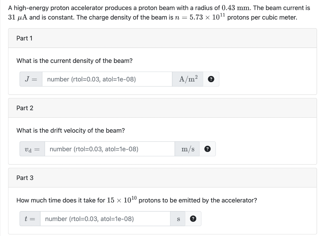 Solved A high-energy proton accelerator produces a proton | Chegg.com