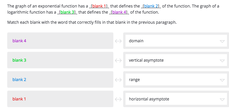 Solved The graph of an exponential function has a _[blank 1] | Chegg.com