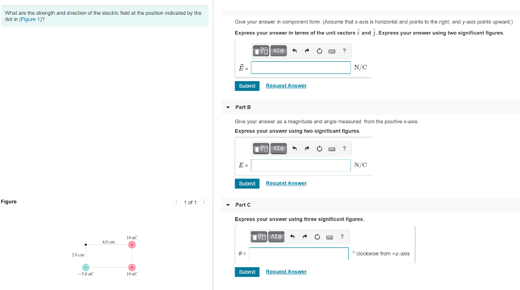 Solved What are the strength and direction of the electric | Chegg.com