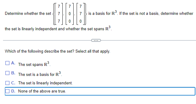 Solved Determine whether the set | Chegg.com