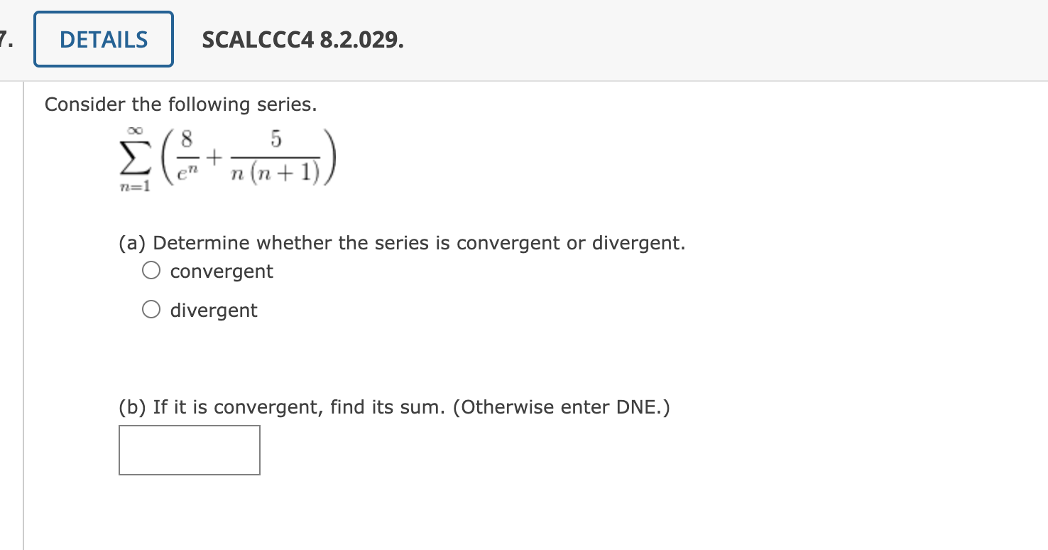 Solved 7. DETAILS SCALCCC4 8.2.029. Consider the following | Chegg.com