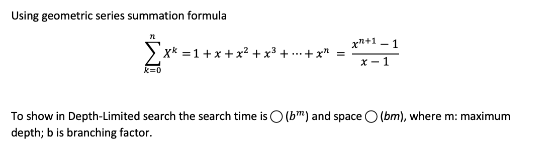 Solved Using geometric series summation formula п xn+1 xk = | Chegg.com